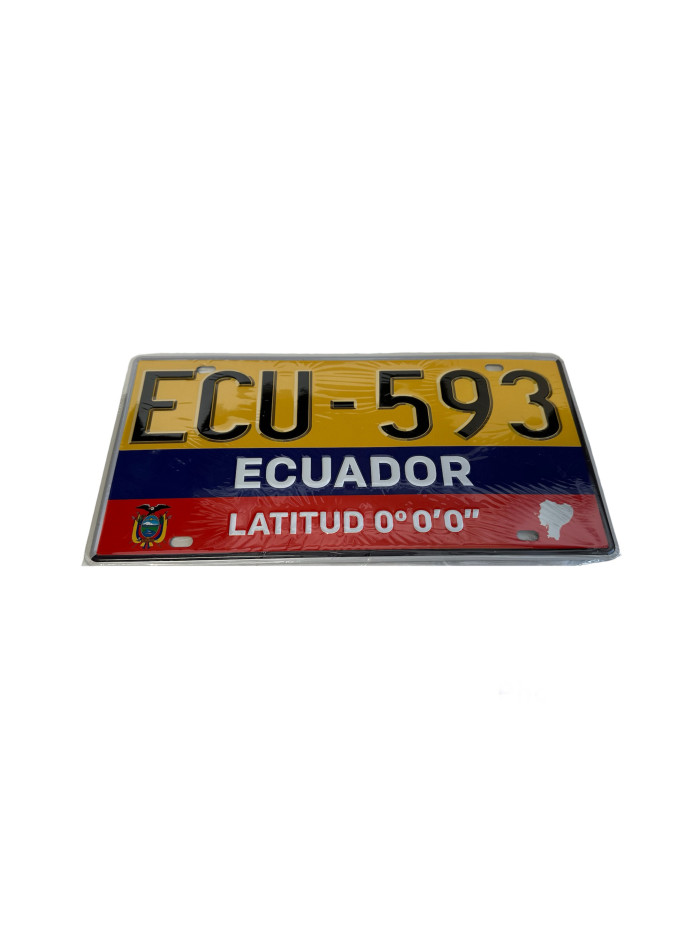 Ecuador Metal License Plate